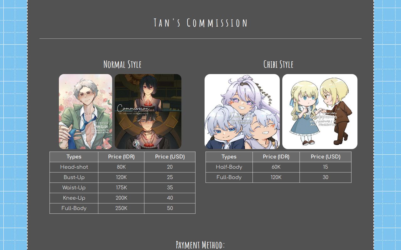Tan's Commissions Info